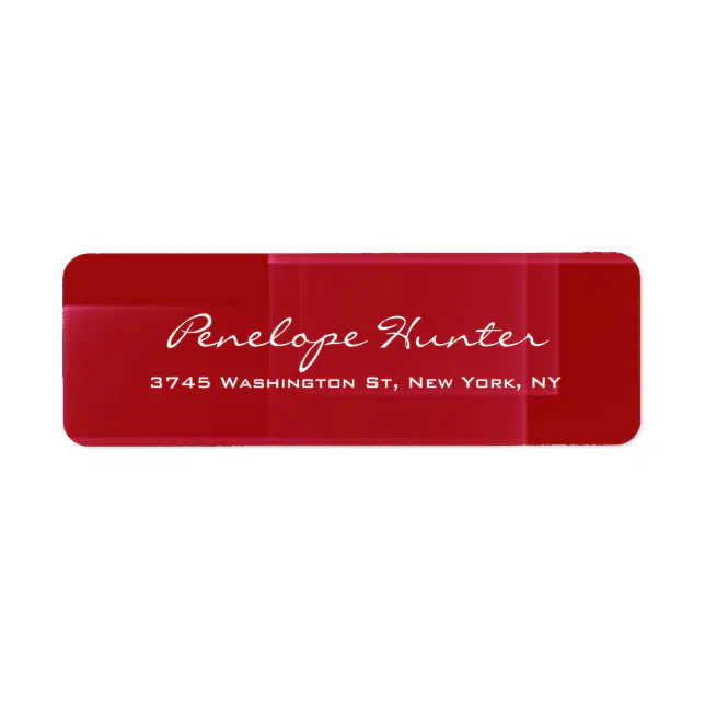 Elegant Stylish Trendy Dark Red Handwriting Script Label | Zazzle