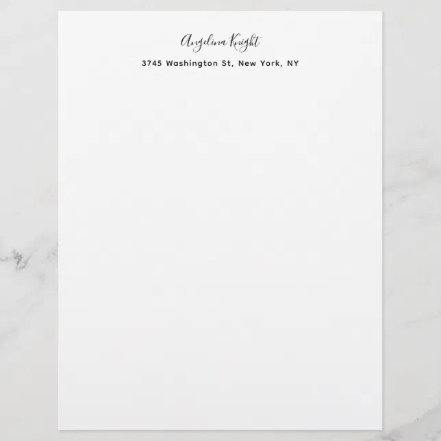 Elegant Stylish Trendy Unique Handwriting Script Letterhead | Zazzle