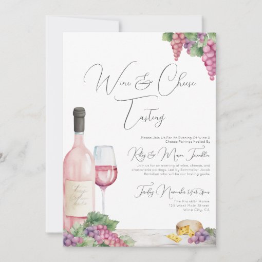 Elegant Stylish Wine Tasting Party Invitation | Zazzle