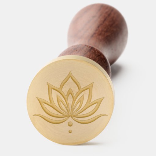 Elegant stylized lotus flower wax seal stamp | Zazzle