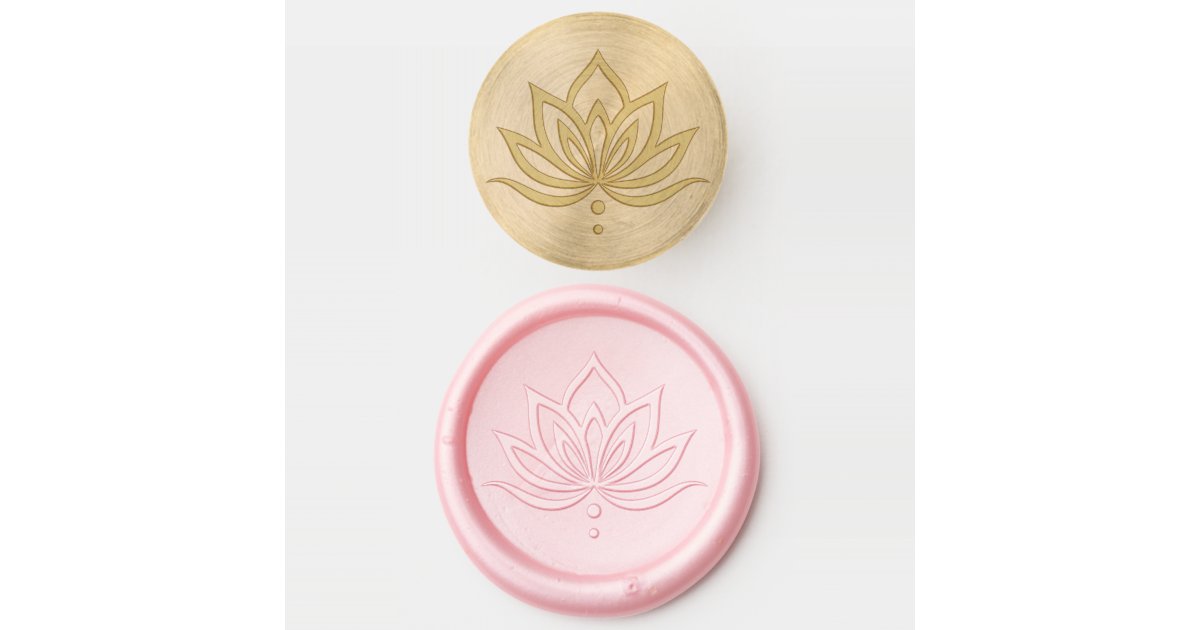 Elegant stylized lotus flower wax seal stamp | Zazzle