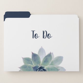 Elegant Succulent Desert Greenery Typography File Folder | Zazzle