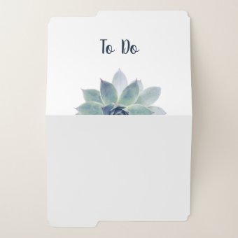 Elegant Succulent Desert Greenery Typography File Folder | Zazzle
