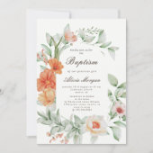 Elegant Summer Garden Floral Baptism Invitation | Zazzle