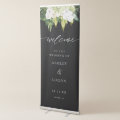 Elegant Summer Greenery Botanical Wedding Welcome Retractable Banner ...