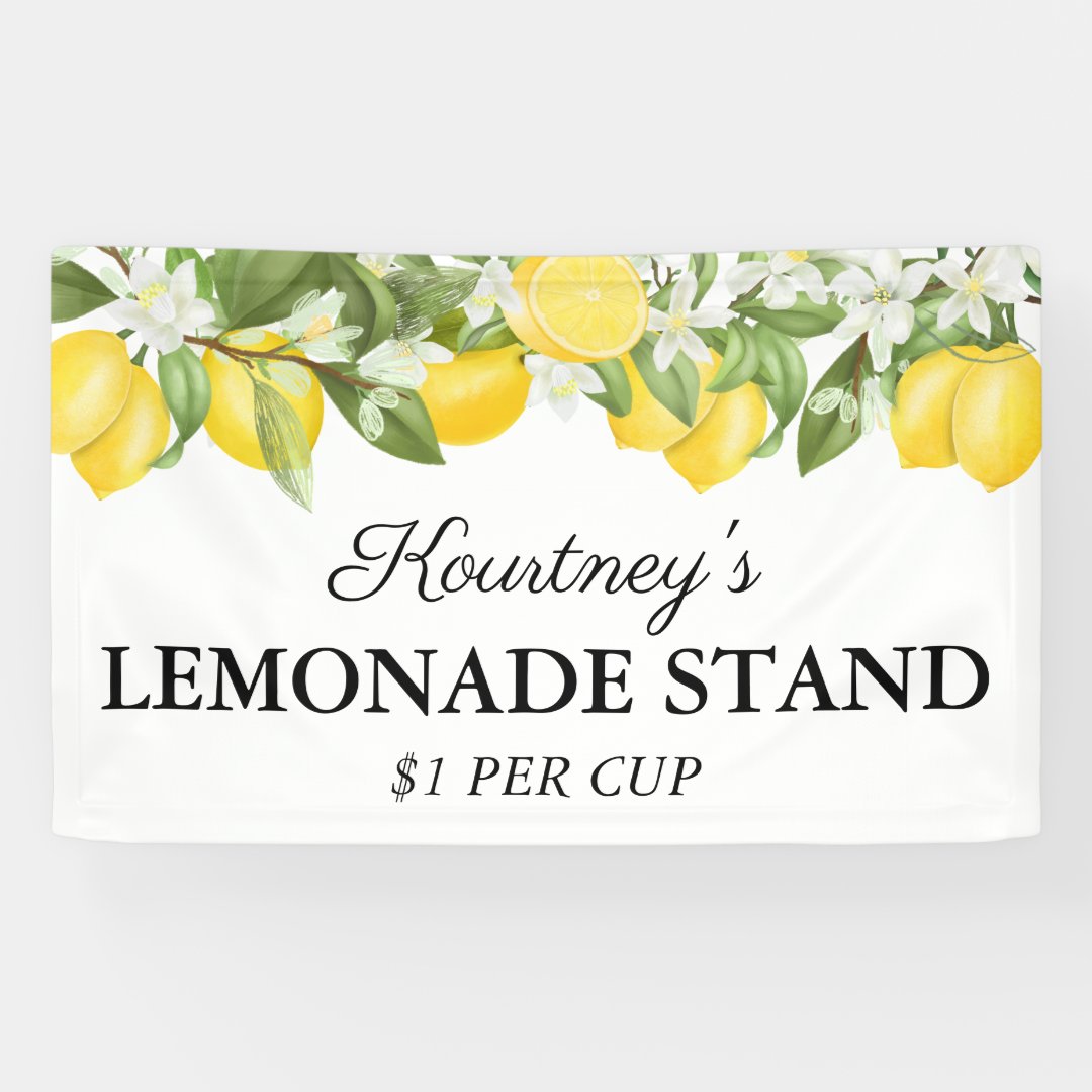 Elegant Summer Lemonade Stand Banner | Zazzle