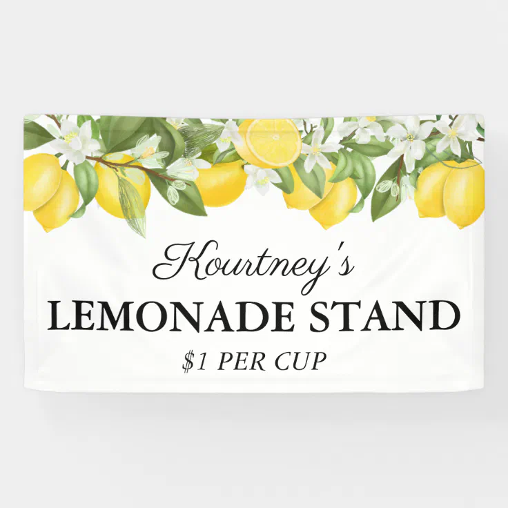 Elegant Summer Lemonade Stand Banner | Zazzle