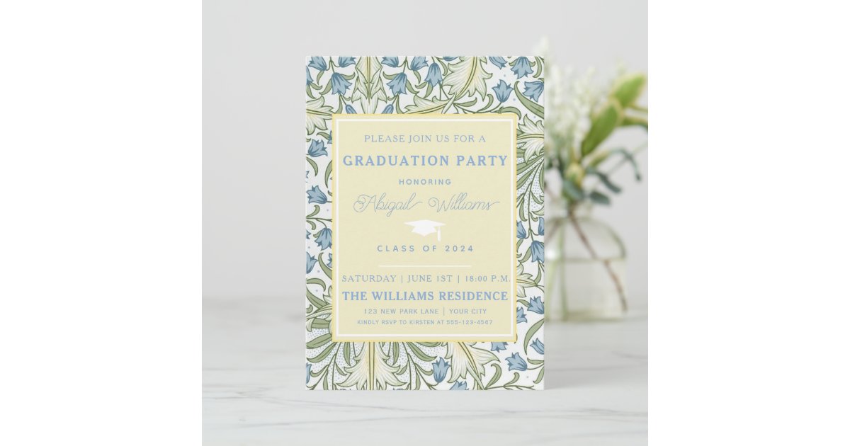 Elegant Summer Wildflowers - Graduation Invitation | Zazzle
