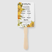 Elegant Sunflower Floral Wedding Program Hand Fan | Zazzle