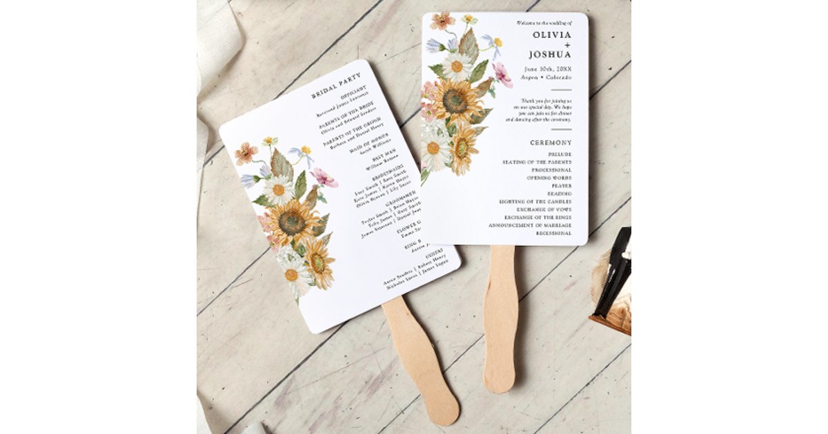 Elegant Sunflower Hand Fan | Zazzle