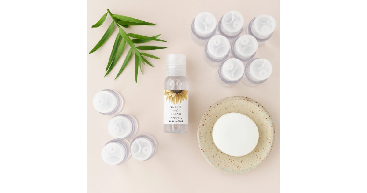 Elegant Sunflower Wedding Hand Sanitizer | Zazzle