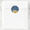 Elegant Sunflowers Eucalyptus Rustic Wood Wedding Classic Round Sticker ...