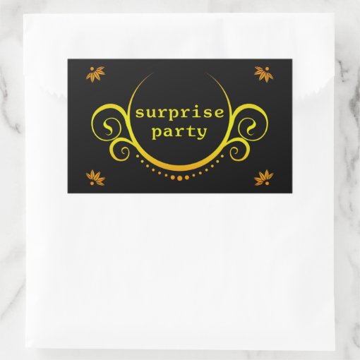 elegant surprise party invitation rectangular sticker | Zazzle