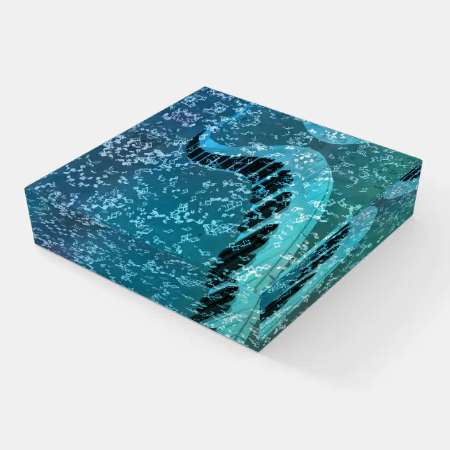 Elegant & Surreal Piano Keys Music Notes Blue Paperweight | Zazzle
