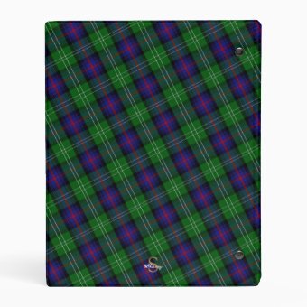 Elegant Sutherland Scottish Tartan Monogram Name Mini Binder | Zazzle