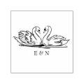 Elegant Swan Couple Wedding Monogram Self-inking Stamp | Zazzle