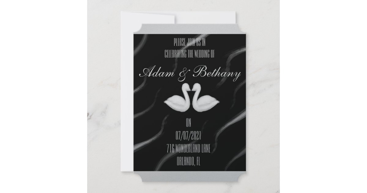 Elegant Swan Wedding Invitation | Zazzle