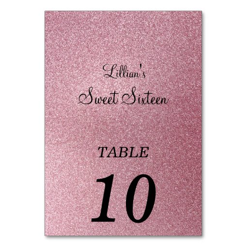 Elegant Sweet 16 table number card | Zazzle
