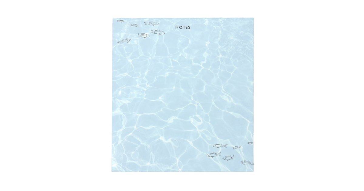 Elegant Swimming Pool and Fish Notepad | Zazzle