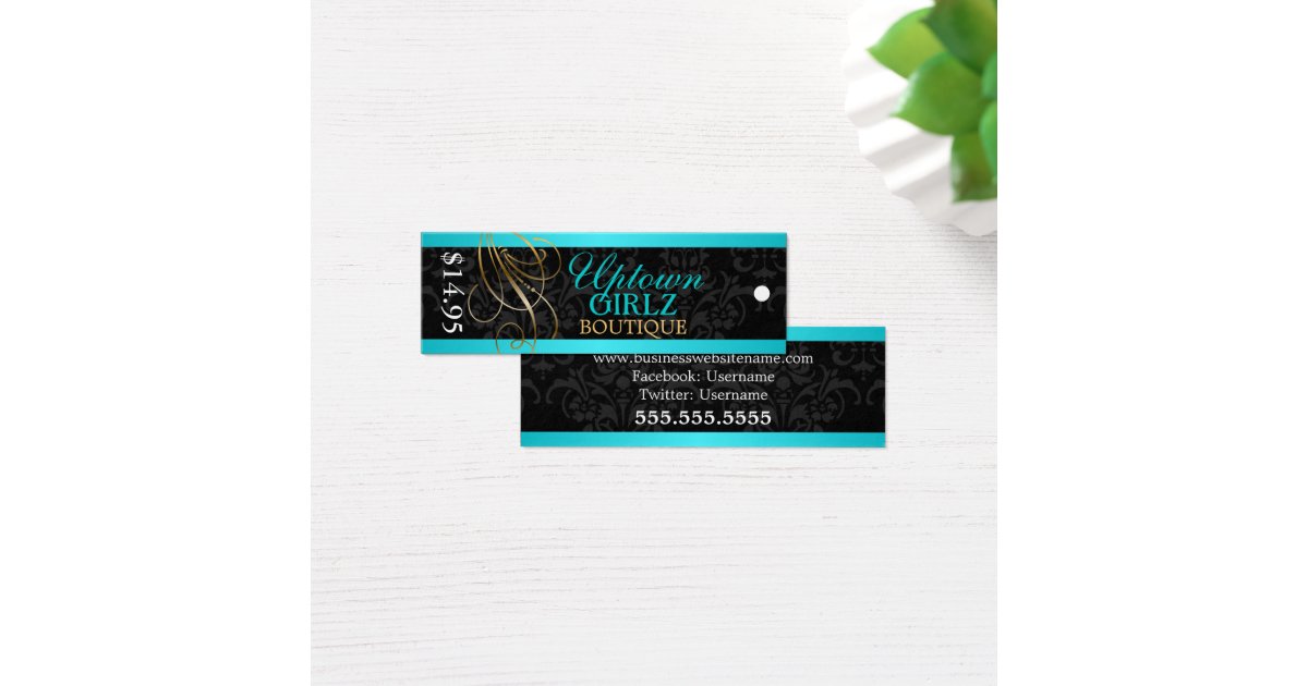 Elegant Swirl Fashion Accessory Boutique Hang Tags | Zazzle