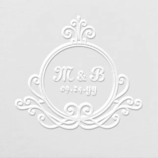 Elegant Swirl Monogram Wedding Personalized Embosser | Zazzle