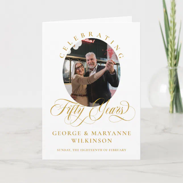 Elegant Swirly Script 50th Wedding Anniversary Invitation | Zazzle