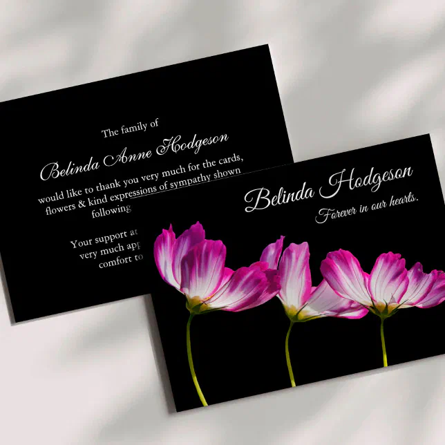 Elegant Sympathy Floral Funeral Thank You Cards | Zazzle