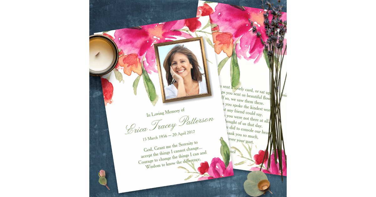 Elegant Sympathy Modern Funeral Thank You Cards | Zazzle