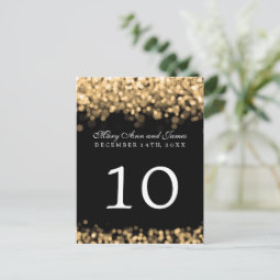 Elegant Table Number Gold Lights | Zazzle