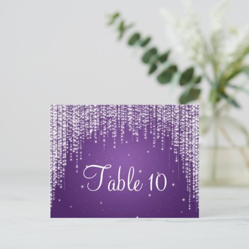 Elegant Table Number Night Dazzle Purple | Zazzle