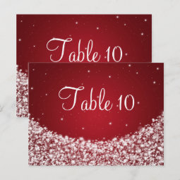 Elegant Table Number Star Sparkle Red | Zazzle