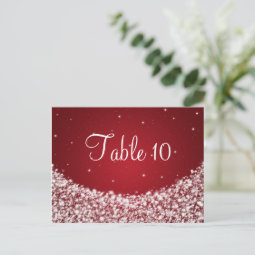Elegant Table Number Star Sparkle Red | Zazzle