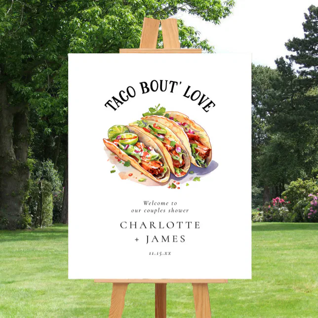 Elegant Taco Bout Love Couples Shower Welcome Sign | Zazzle