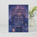 Elegant Tangled Lanterns Budget QR Code Wedding Invitation | Zazzle
