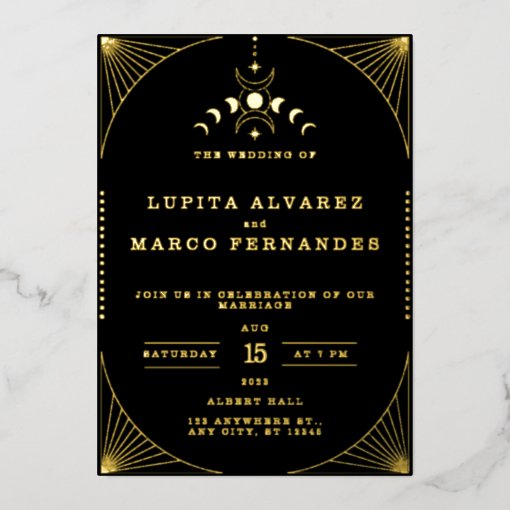 Elegant Tarot Gold Foil Wedding Invitation Foil Invitation | Zazzle