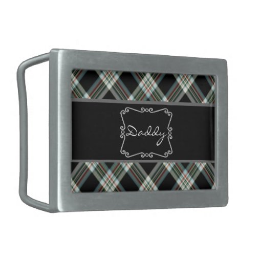 Elegant Tartan Daddy Belt Buckle | Zazzle