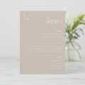 Elegant Taupe Modern Minimalist Wedding Menu | Zazzle