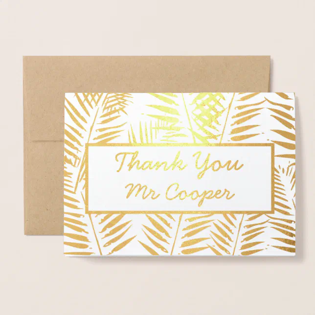 Elegant Teacher Appreciation Day Gold Thank You Foil Card | Zazzle