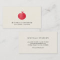Elegant Teacher Professional Instructor Red Apple Business Card | Zazzle
