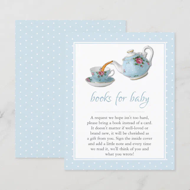 Elegant Teacups Baby Shower Tea Party Book Request | Zazzle