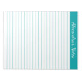 Elegant Teal 8.5x11 Letter Size Personalized Notepad | Zazzle