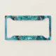 Elegant Teal and Gold Glitter Ocean Agate License Plate Frame | Zazzle