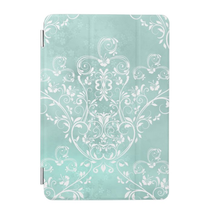 Elegant Teal and White Damask iPad Mini Cover | Zazzle.com