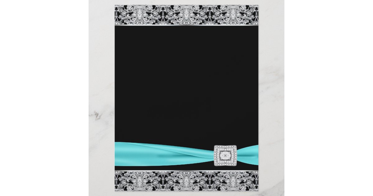 Elegant Teal Blue Silver Flyer Template | Zazzle.com