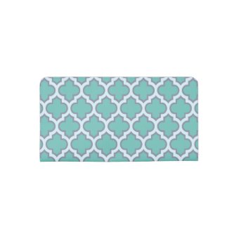 Elegant Teal Quatrefoil Pattern Custom Monogram Checkbook Cover | Zazzle