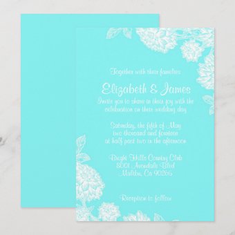 Elegant Teal Wedding Invitations | Zazzle