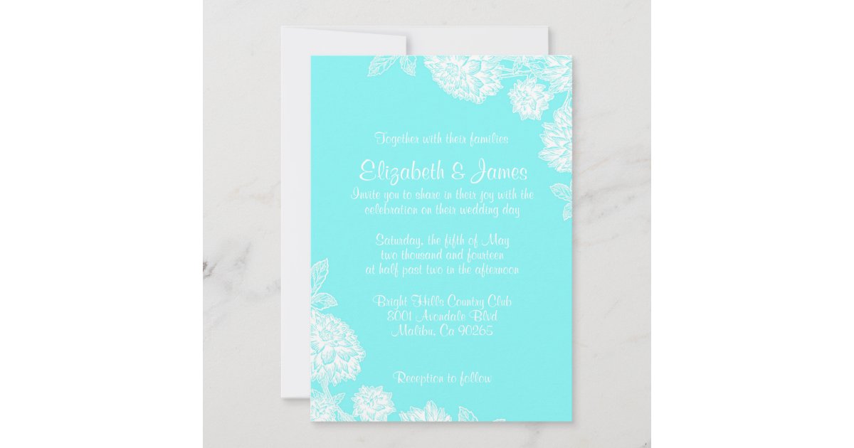 Elegant Teal Wedding Invitations | Zazzle