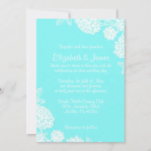 Elegant Teal Wedding Invitations | Zazzle