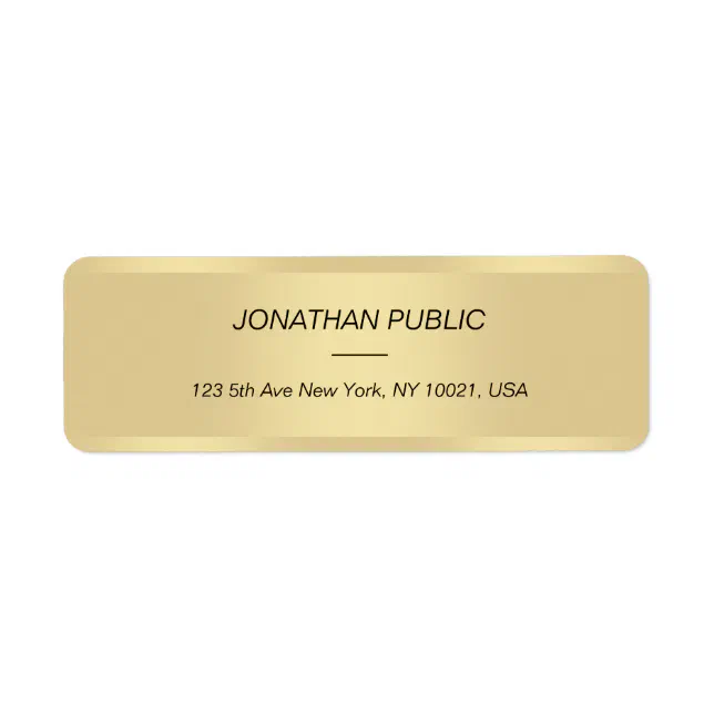 Elegant Template Gold Cursive Text Font Modern Label | Zazzle