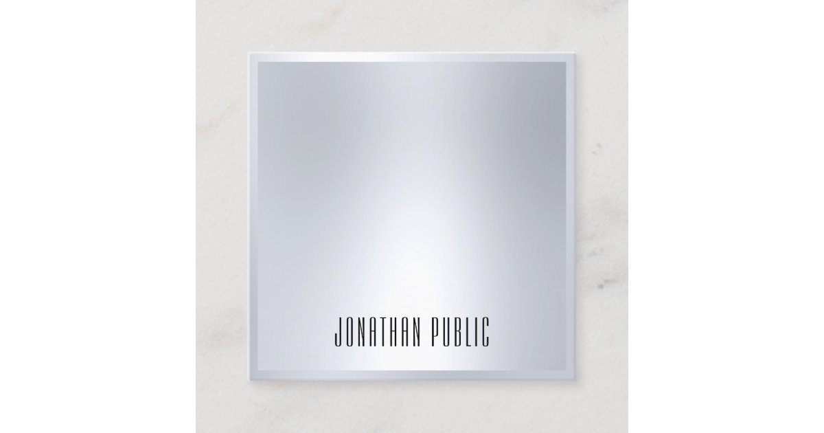 Elegant Template Modern Professional Silver Look Square Business Card ...